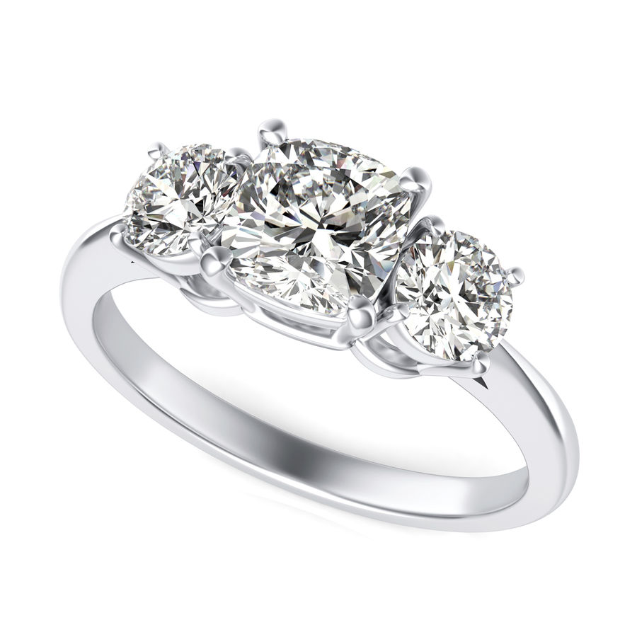 Three StoneEngagement Ring - Edwin Novel Jewelry Design