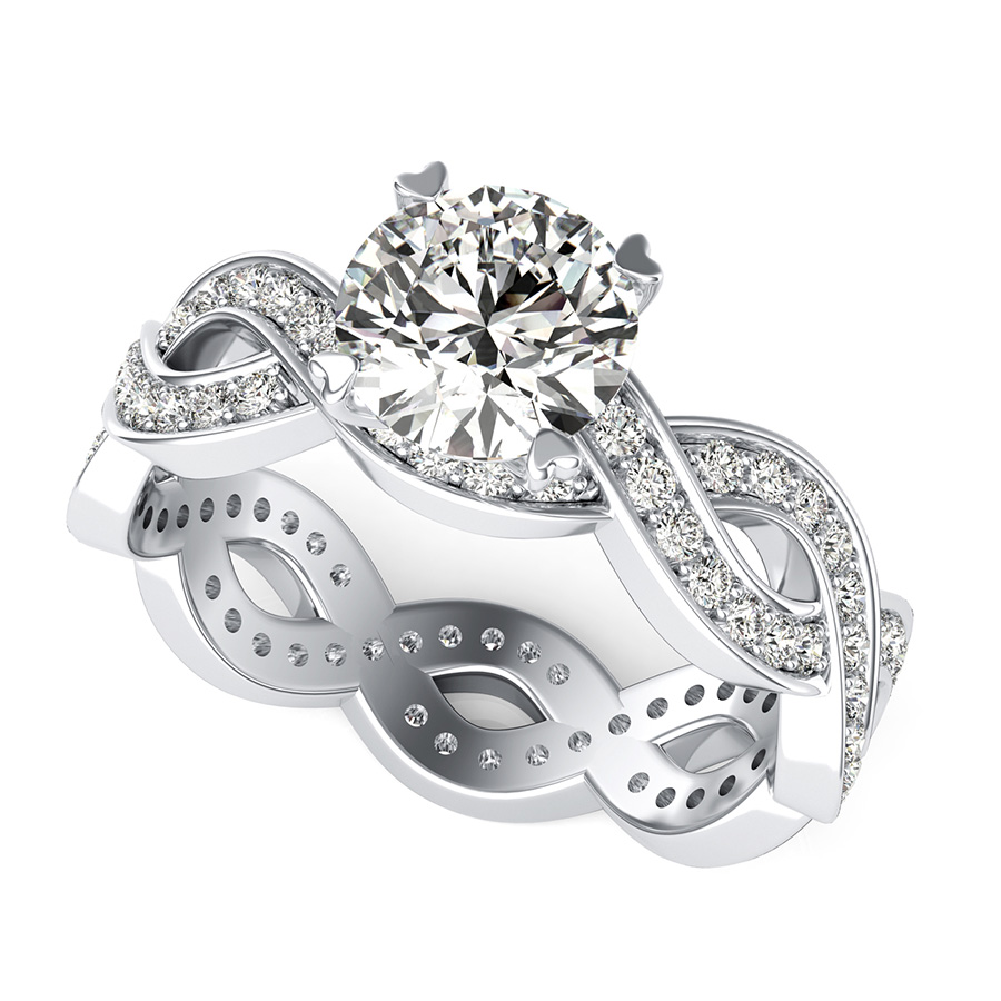 Eternity Infinity Twist Engagement Ring - Edwin Novel Jewelry Design