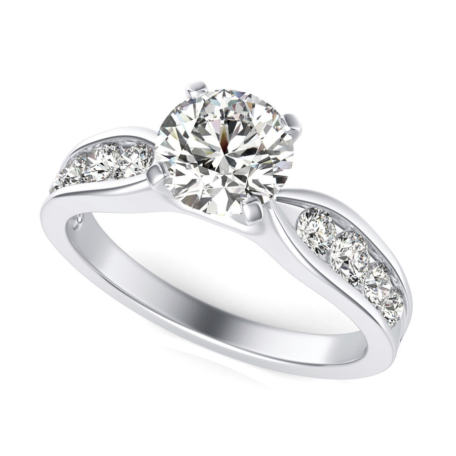 Channel Set Engagement Ring - Edwin Novel Jewelry Design