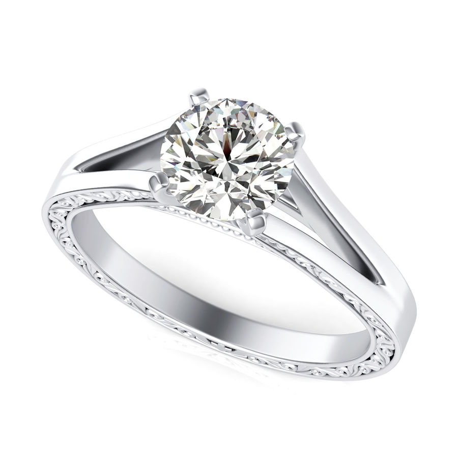 Filigree Cathedral Engagement Ring - Edwin Novel Jewelry Design